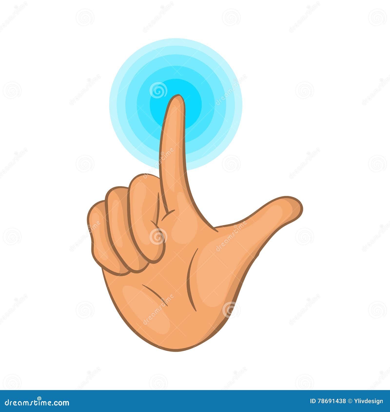 Touch Screen Icon, Cartoon Style Stock Vector - Illustration of hand ...