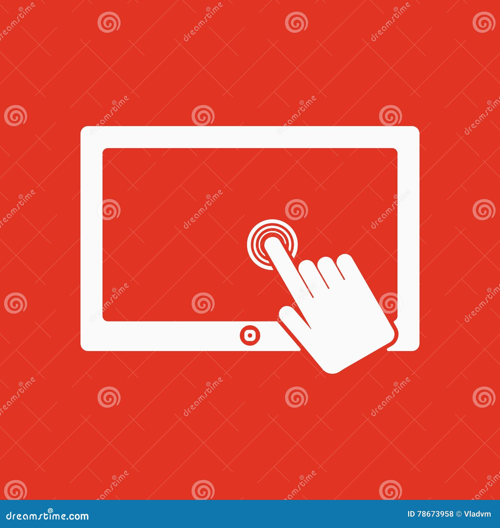 The Touch Screen Icon. Tablet Symbol Stock Vector - Illustration of ...