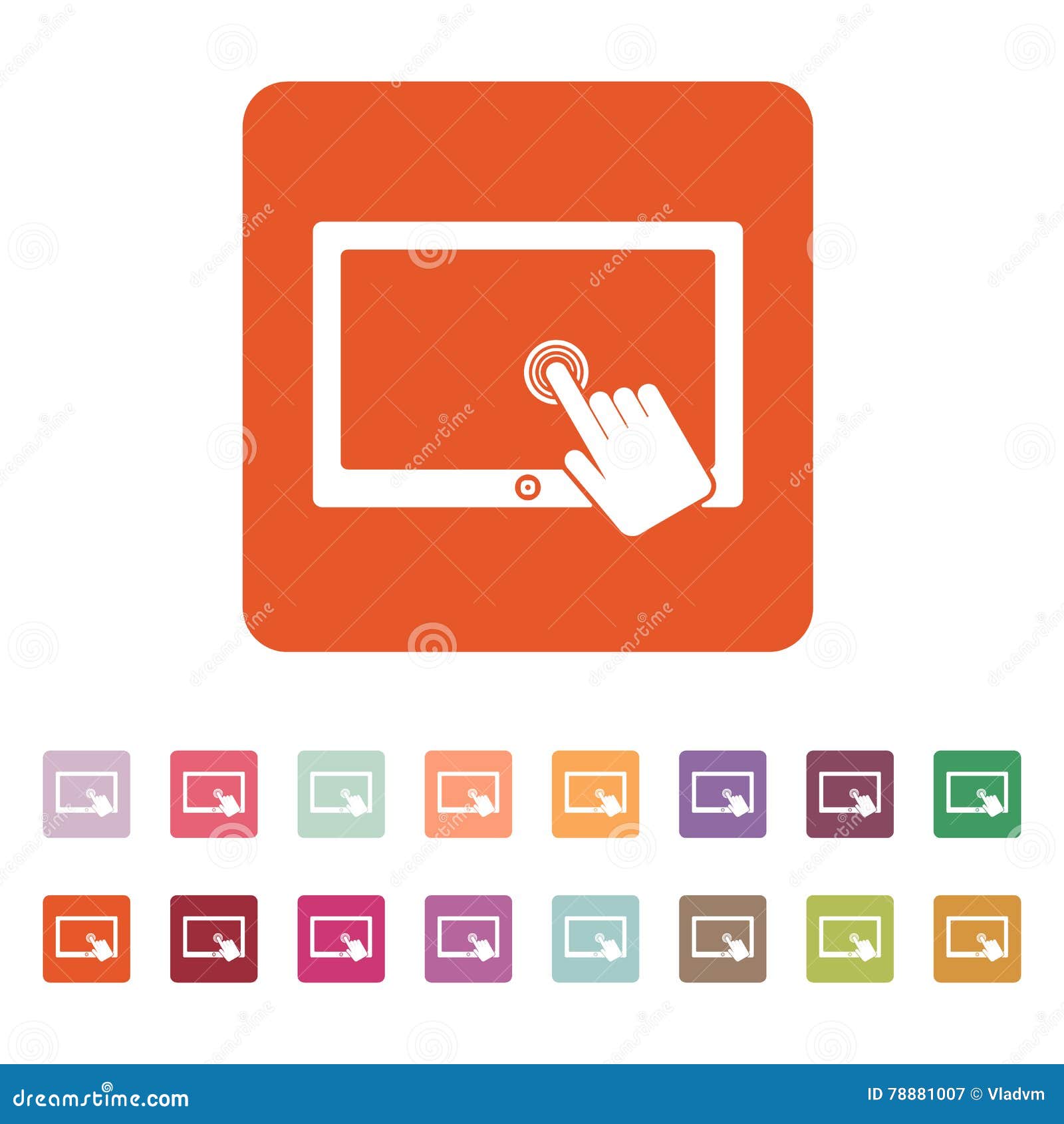 The Touch Screen Icon. Tablet Symbol Stock Vector - Illustration of ...