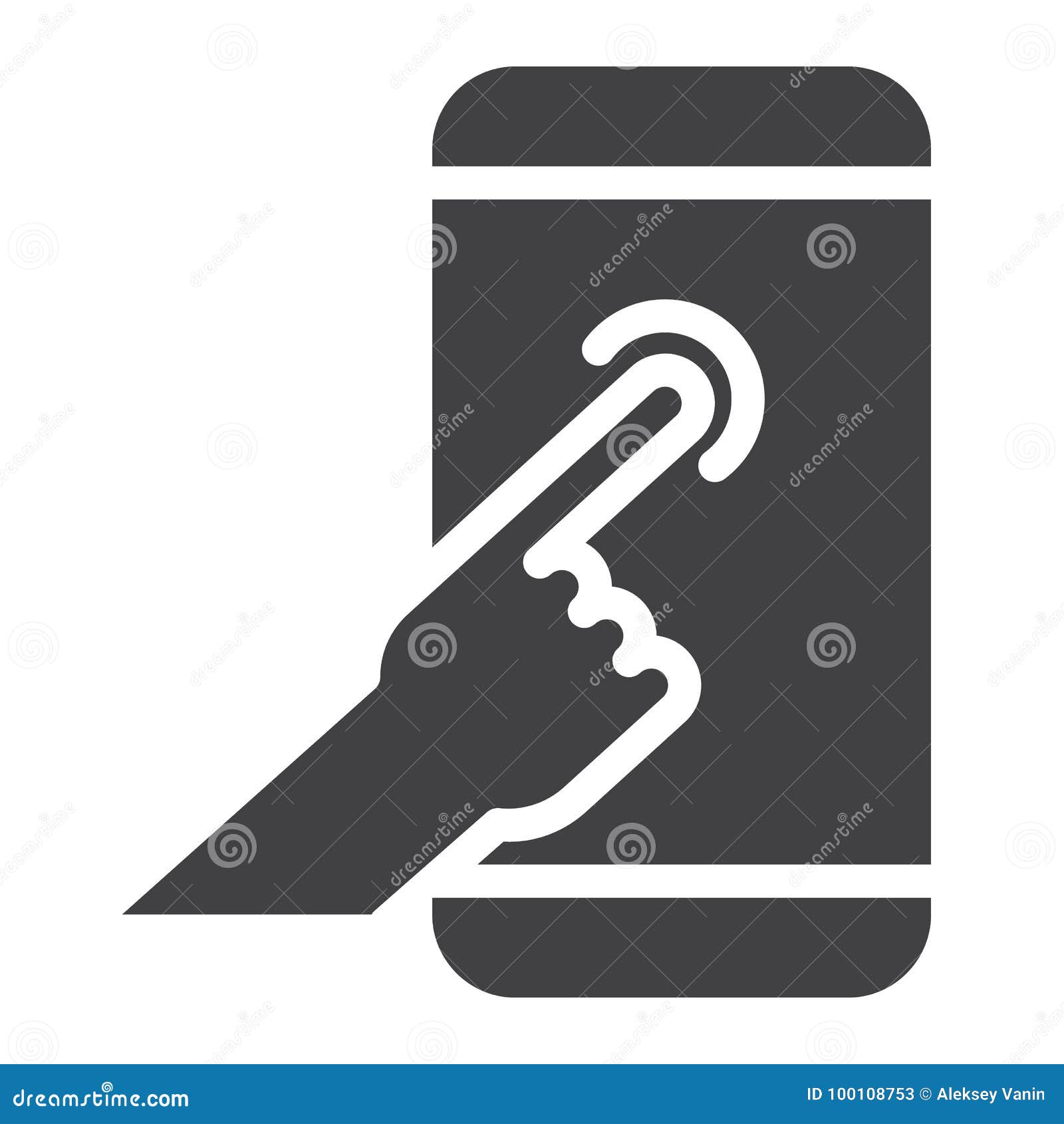 Touch screen icon vector stock vector. Illustration of hold - 100108753