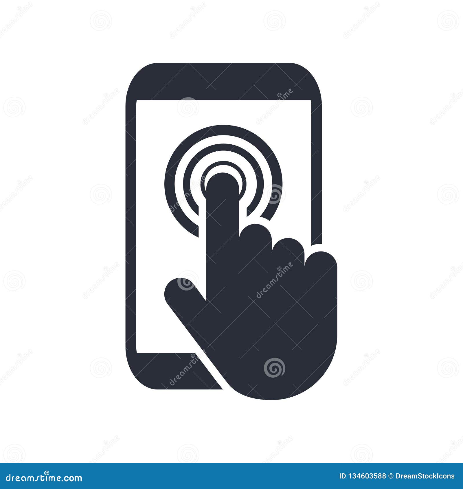 Touch Screen Icon Vector Sign and Symbol Isolated on White Background ...