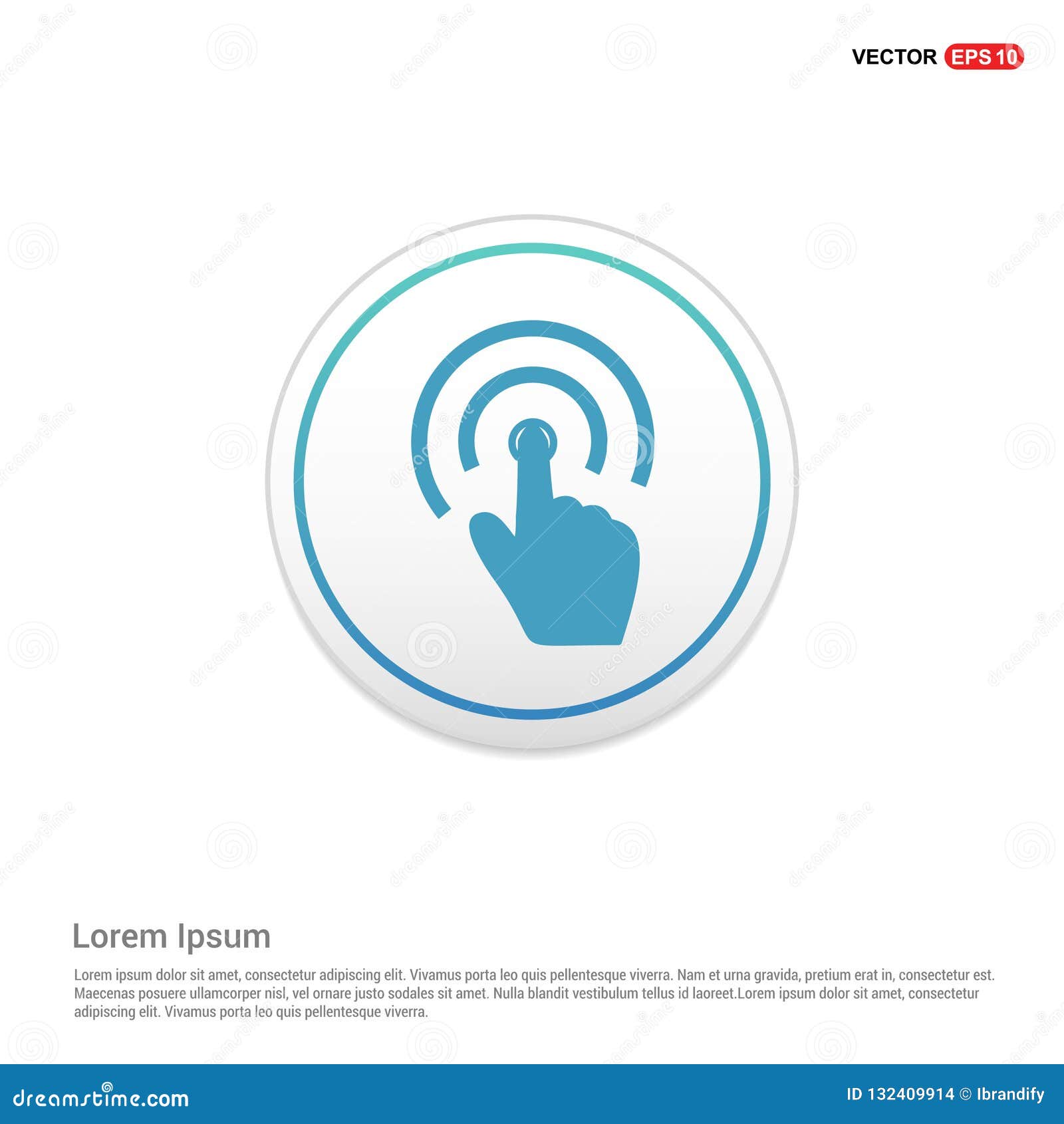 Touch Screen Icon - White Circle Button Stock Vector - Illustration of ...