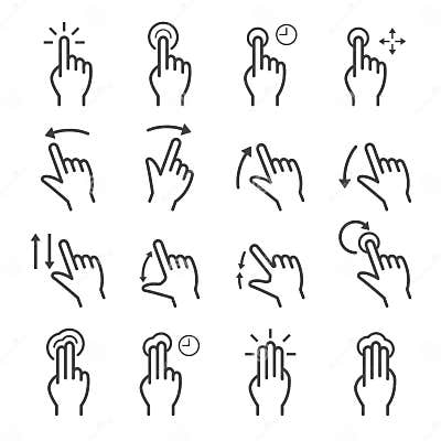 Touch screen icons stock vector. Illustration of right - 55703076