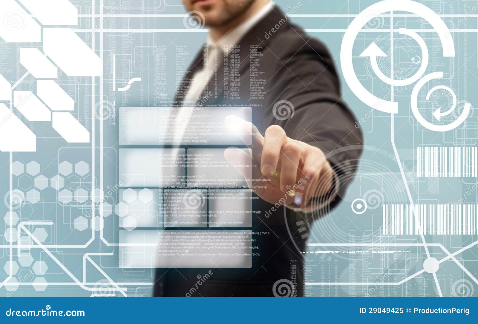 Touch screen interface stock image. Image of future, arrow - 29049425