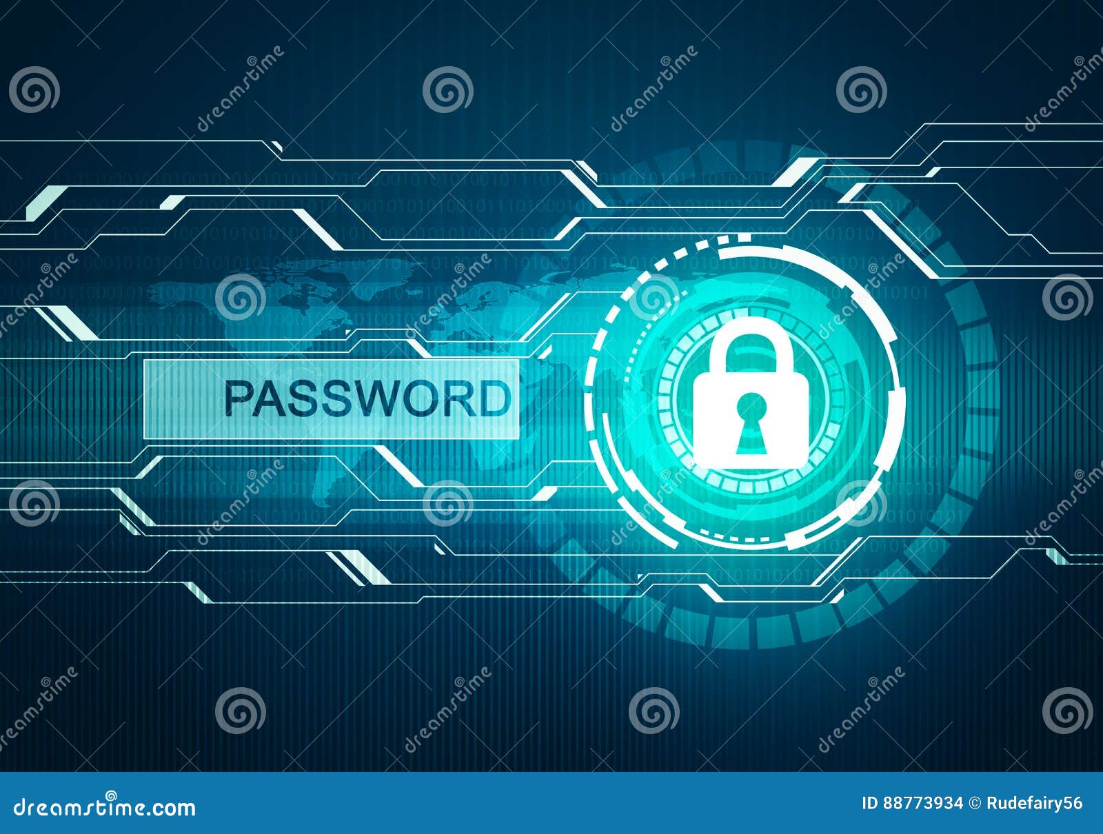 Touch Screen Interface with Security and Safety Lock Stock Illustration ...