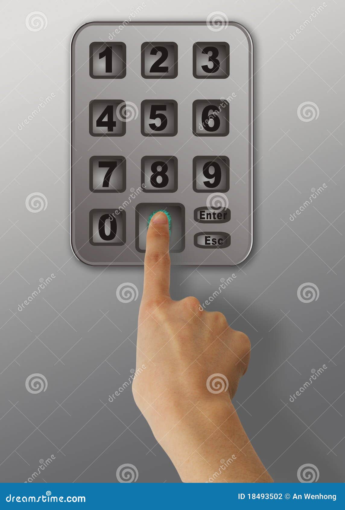 Touch Screen Keypad and Hand Stock Photo - Image of closeup, security ...
