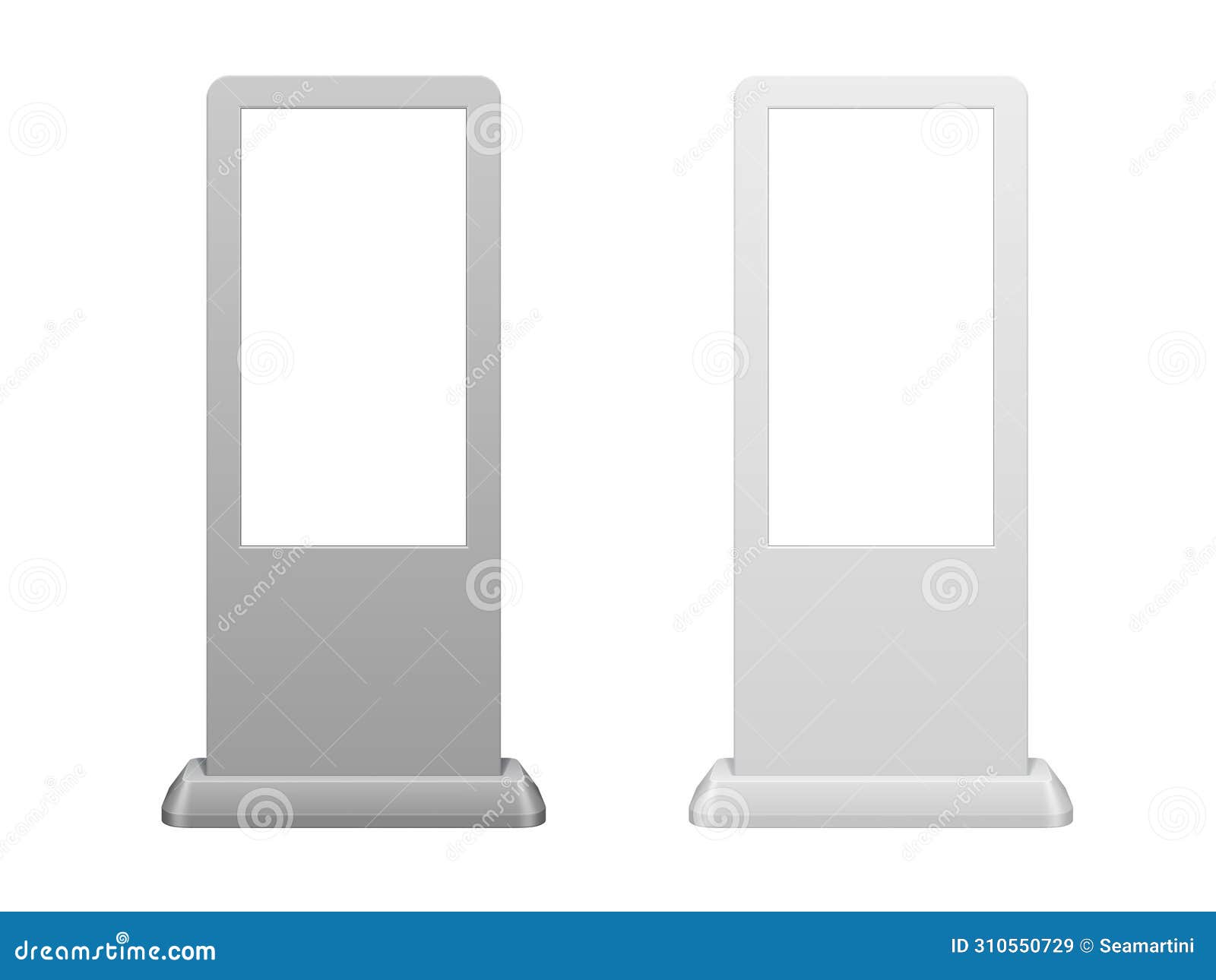 Touch Screen Kiosk Stand Mockup, 3d Vector Design Stock Vector ...
