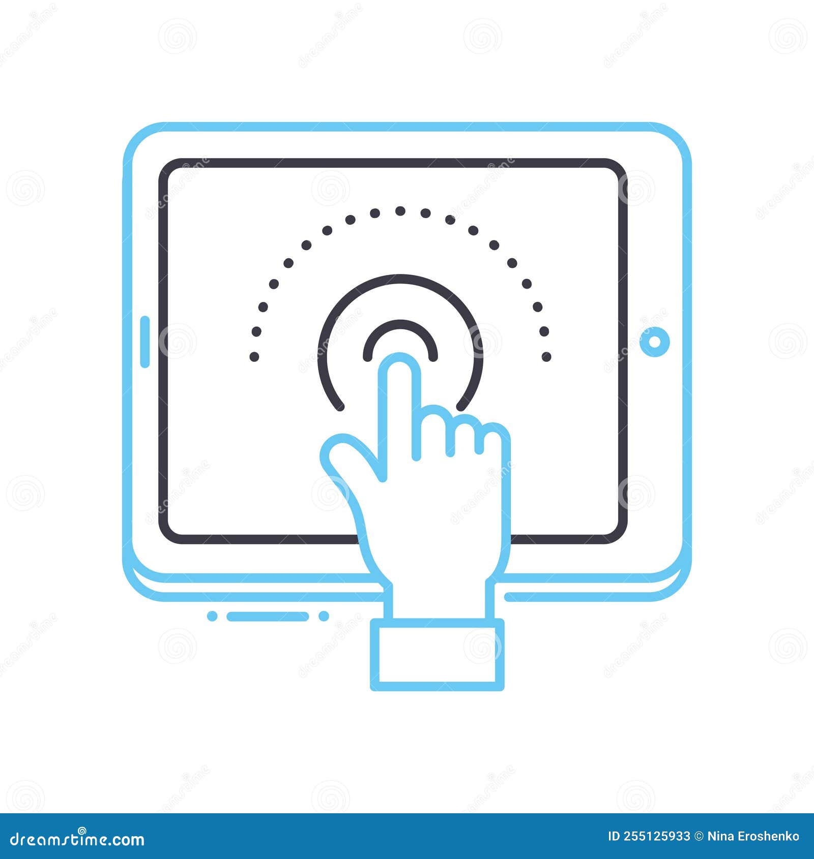 Touch Screen Line Icon, Outline Symbol, Vector Illustration, Concept ...