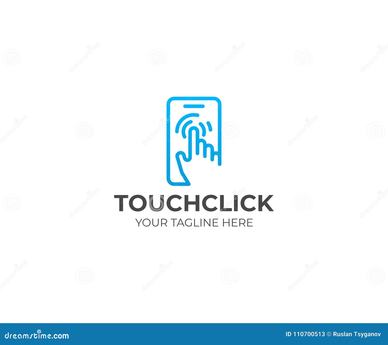 Touch Screen Logo Template. Human Hand and Mobile Phone Vector Design ...