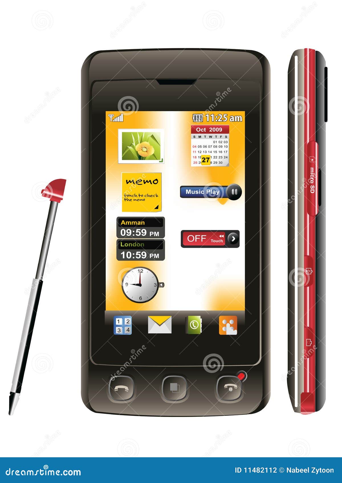 Touch screen mobile stock vector. Illustration of center - 11482112