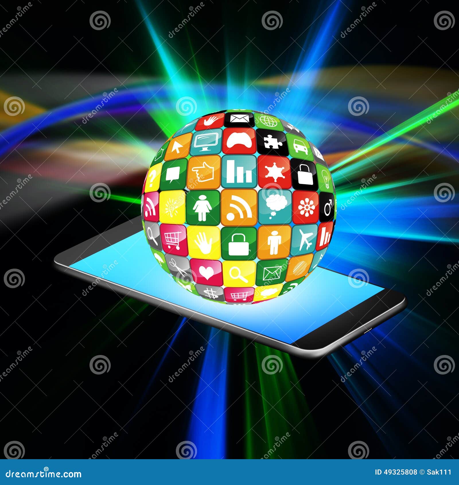 Touch Screen Mobile Phone with Colorful Application Icons,cell P Stock ...