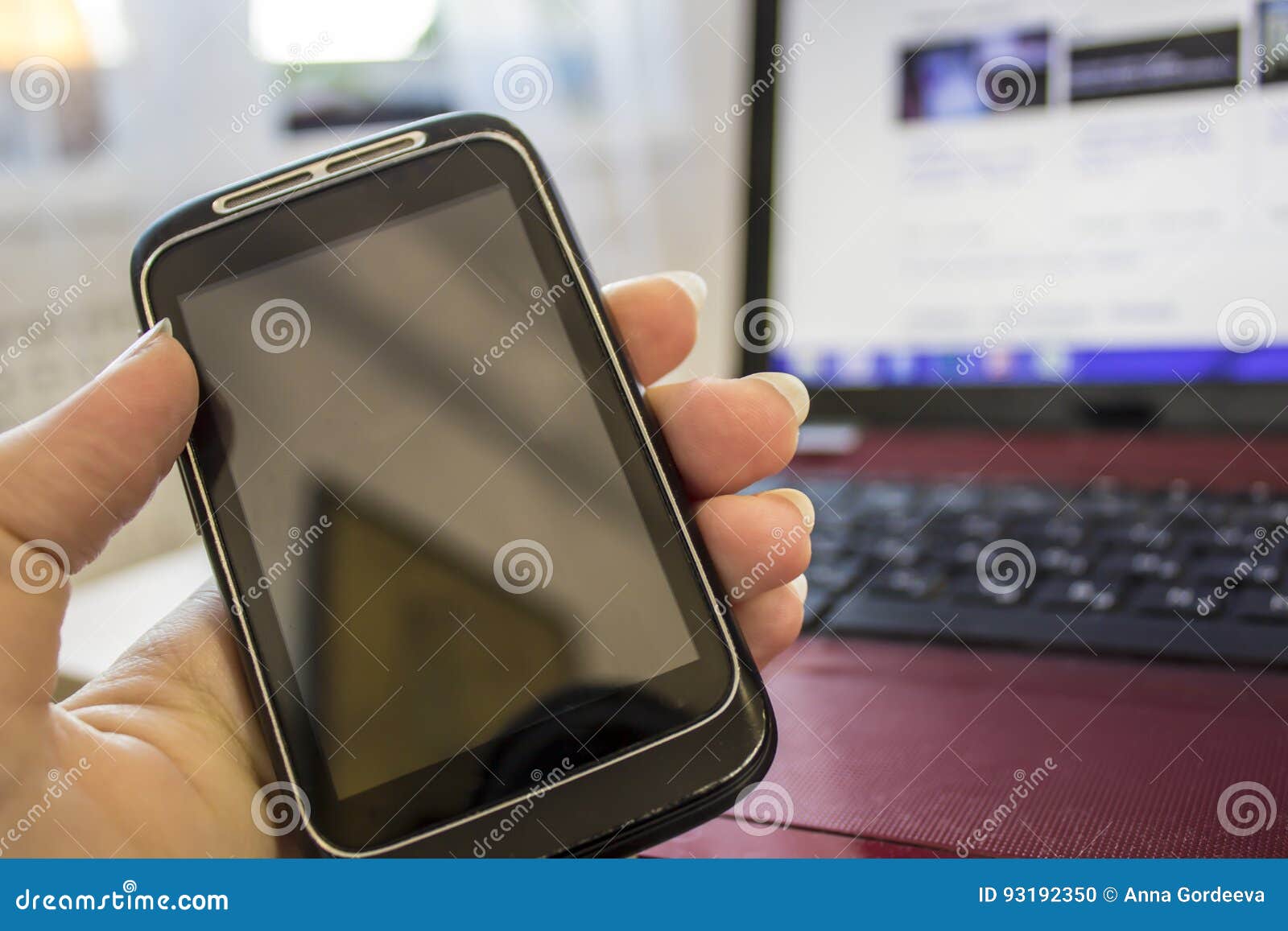 Touch screen mobile phone stock photo. Image of keyboard - 93192350