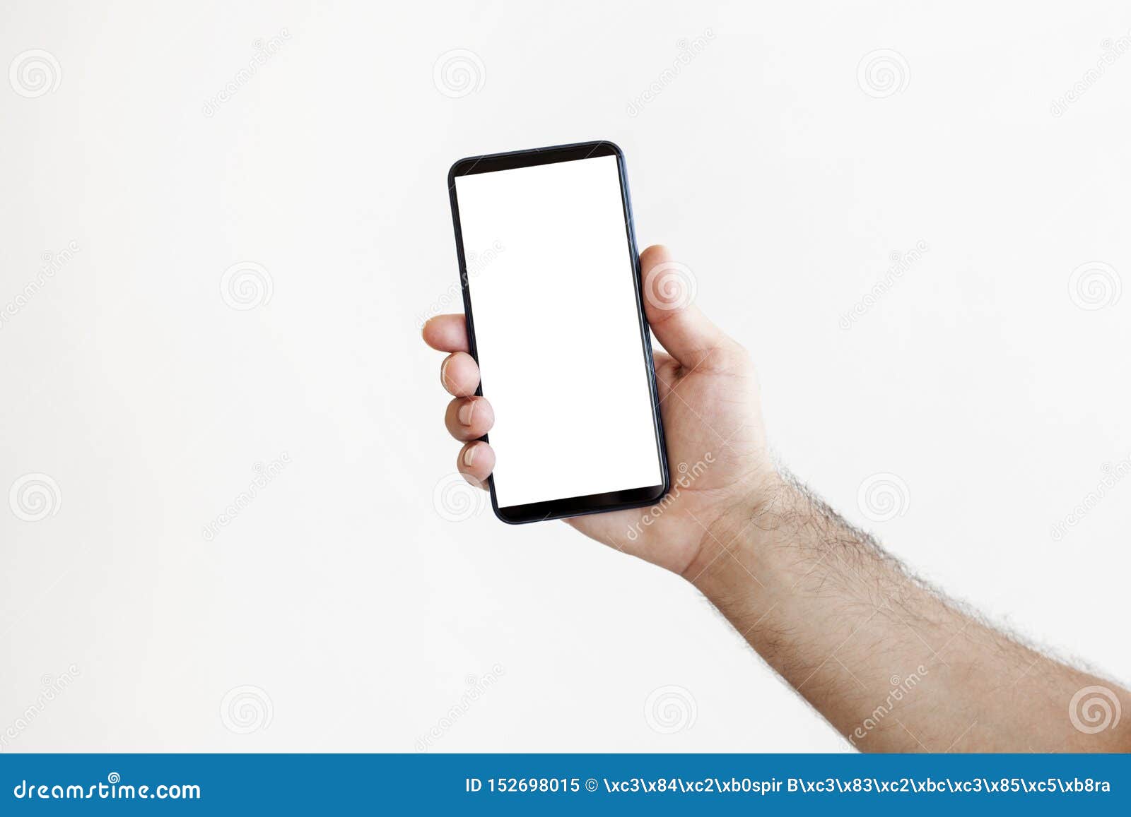 Touch Screen Mobile Phone, in Hand with Clipping Path Stock Image ...
