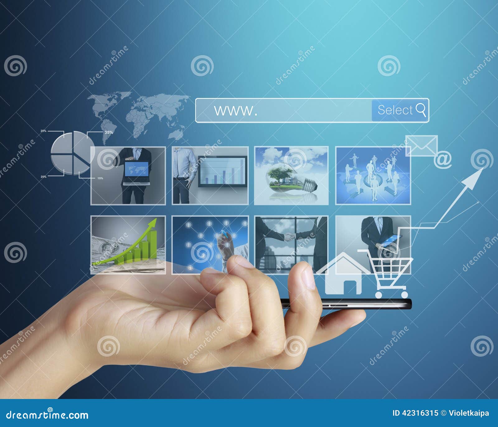 Touch Screen Mobile Phone, in Hand Stock Image - Image of display ...