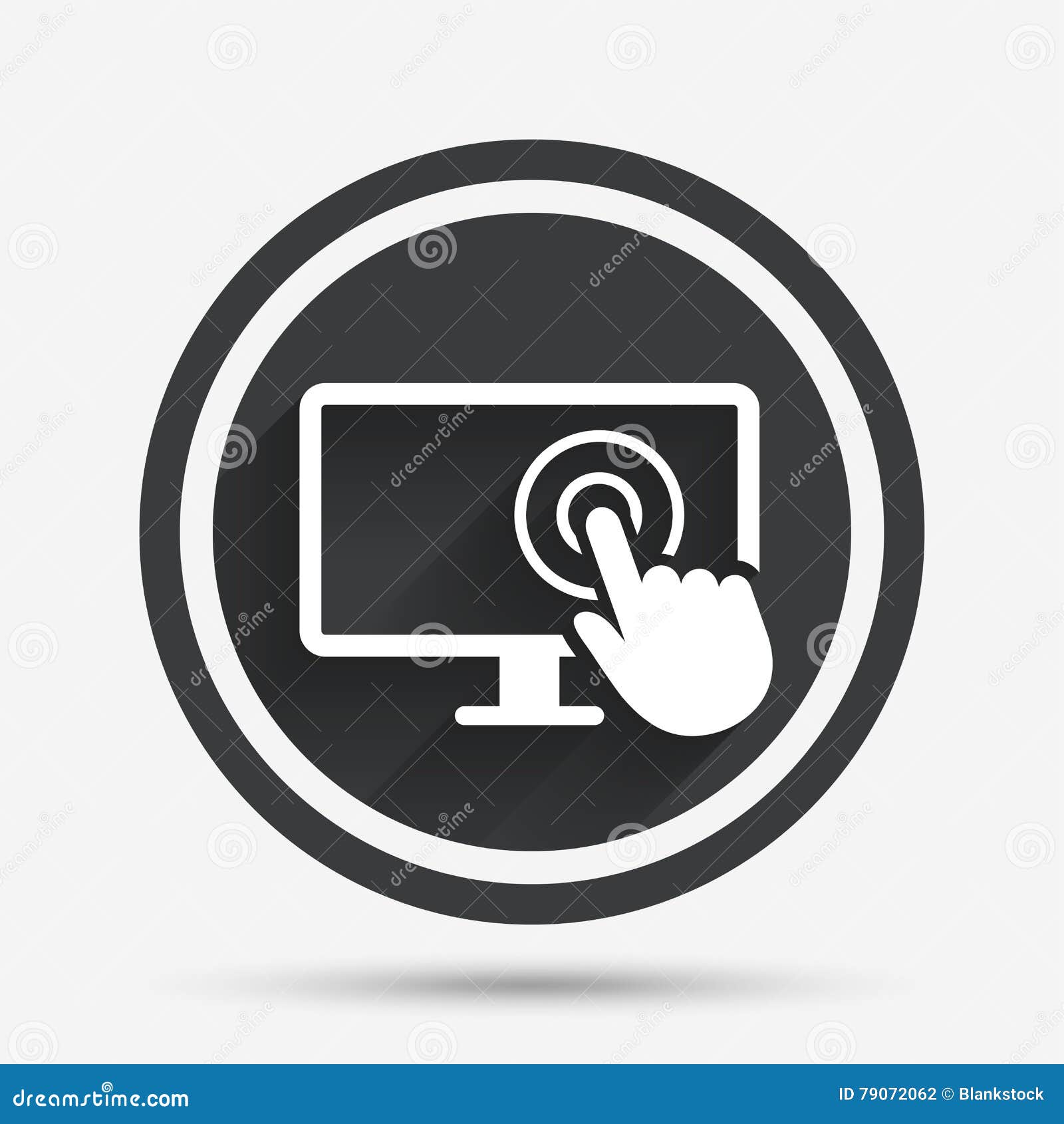 Touch Screen Monitor Sign Icon. Hand Pointer. Stock Vector ...