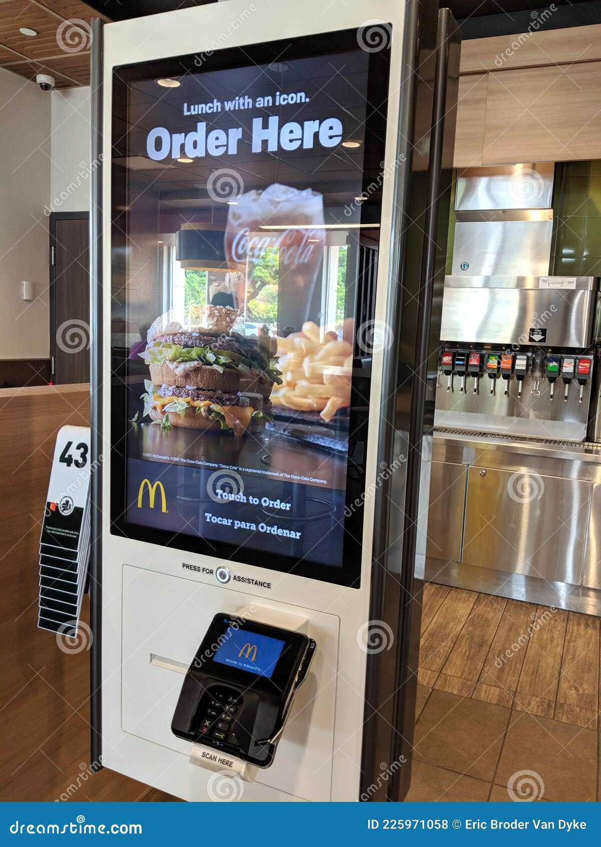 Touch Screen Order Kiosk Inside a McDonalds Editorial Stock Photo ...
