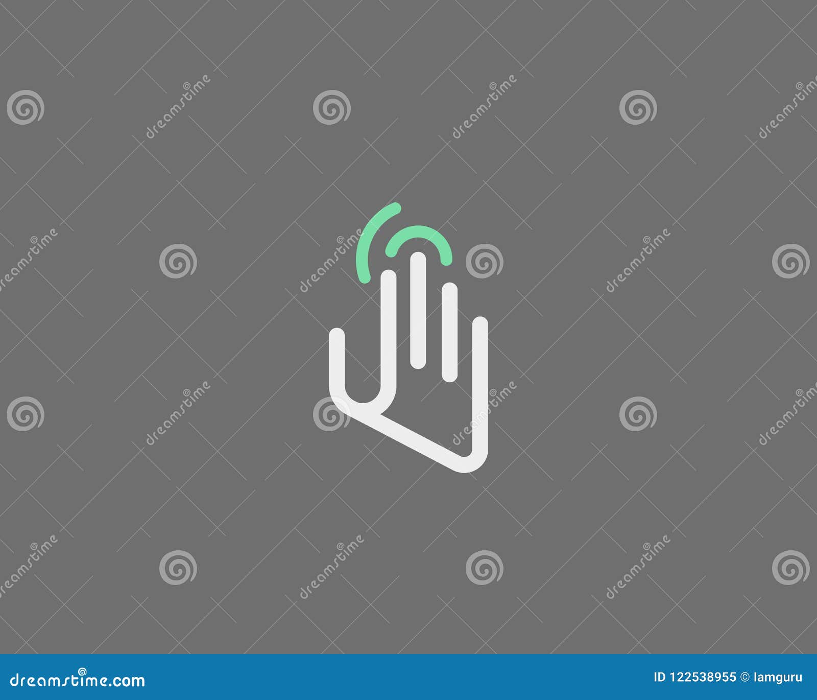 Touch Screen Palm Finger Vector Logotype. Line Hand Smart Phone Tablet ...