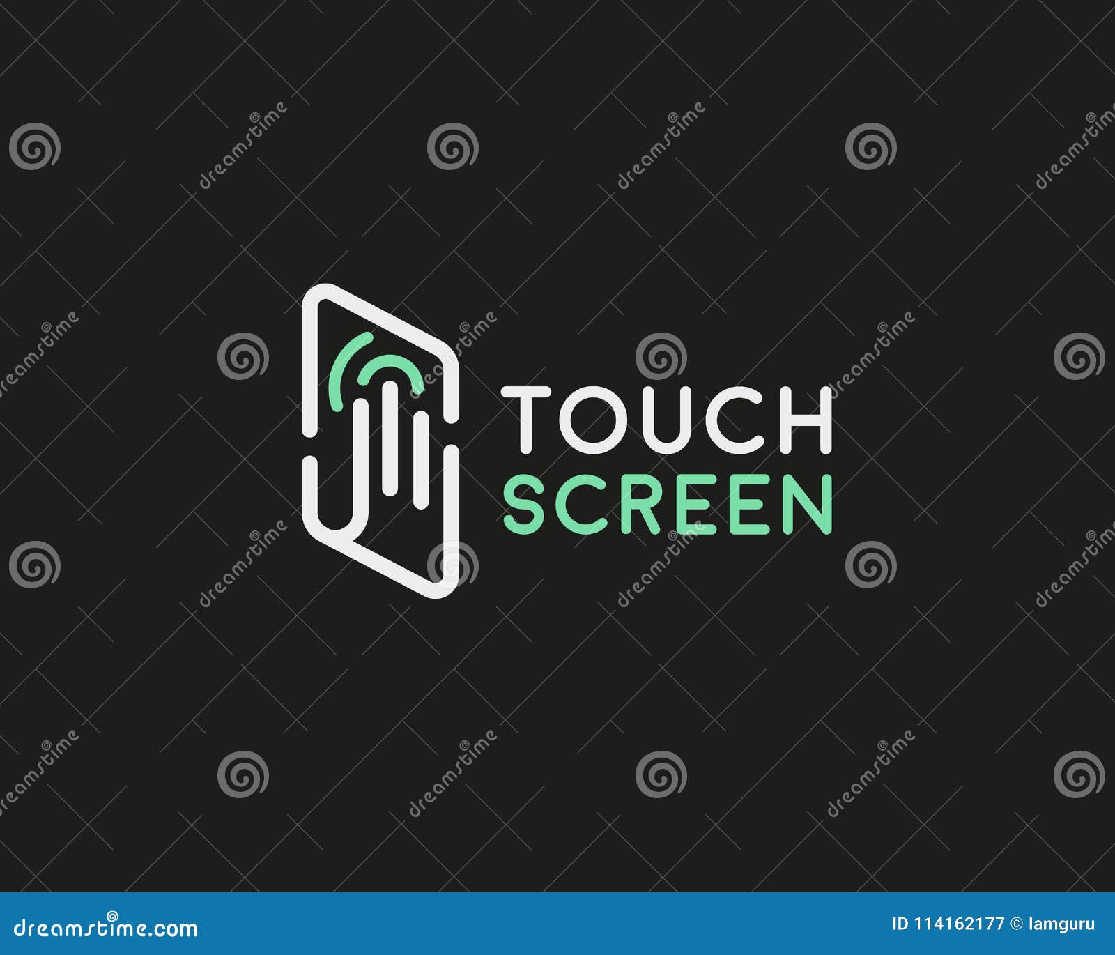 Touch Screen Palm Finger Vector Logotype. Line Smart Phone Tablet ...