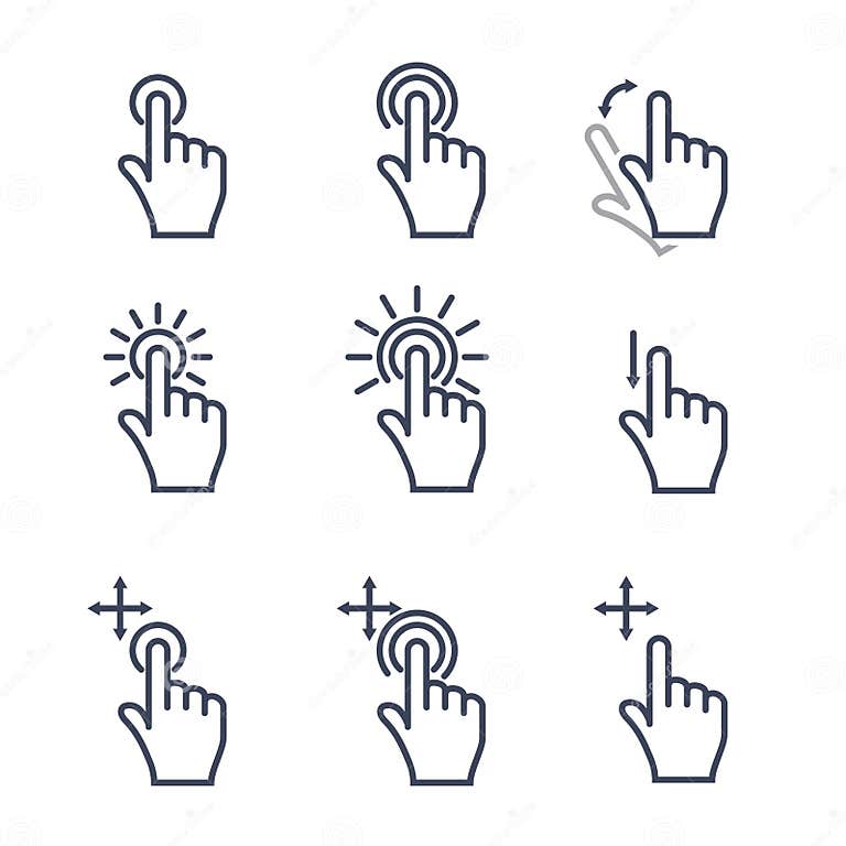 Touch Screen Sensor Symbols Icons Sets. Vector Stock Vector ...