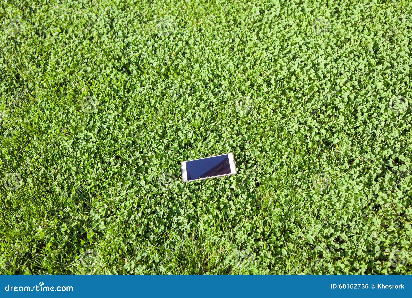 Touch Screen Smart Phone on the Field of Grass Stock Photo - Image of ...