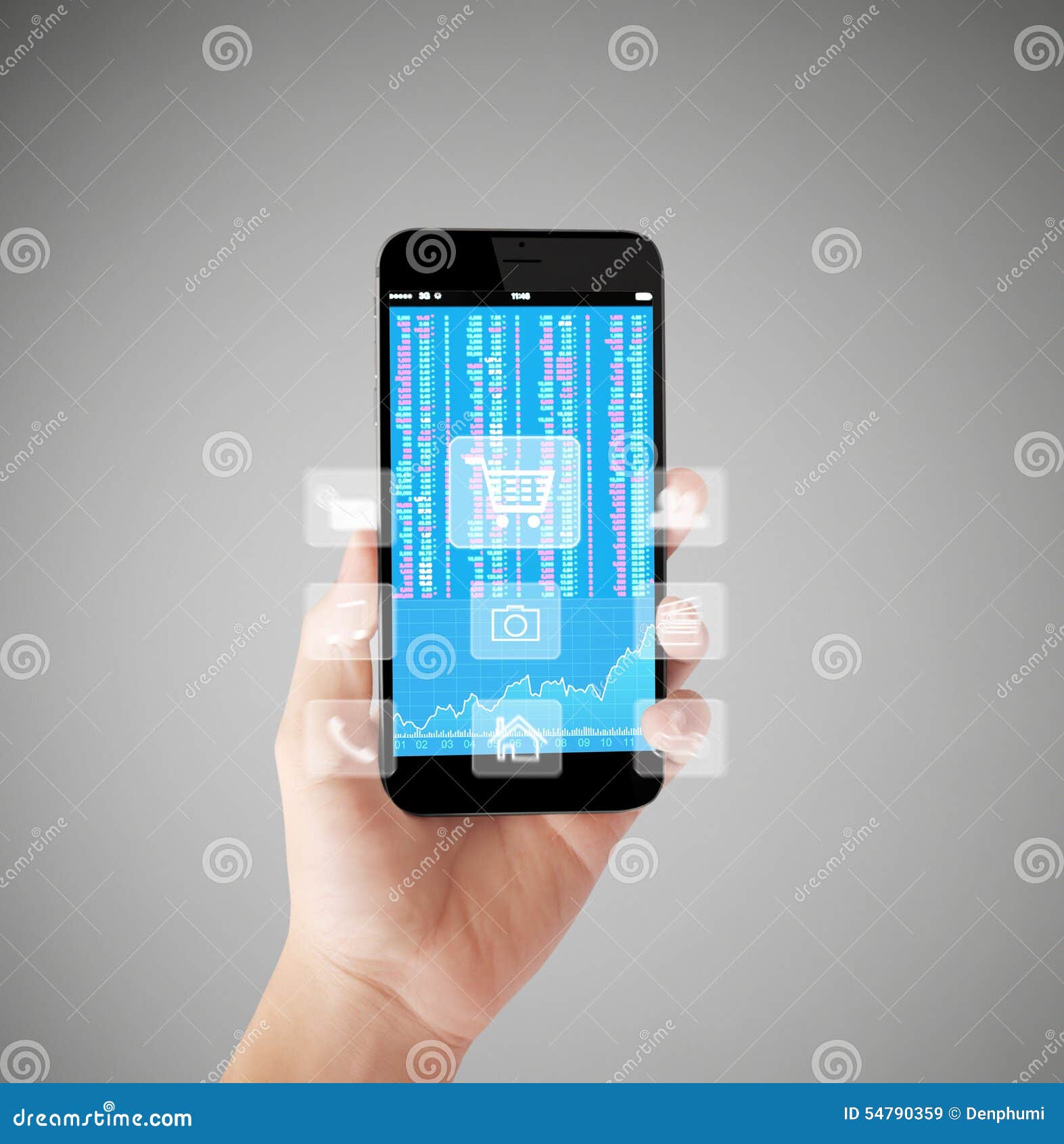Touch screen smartphone stock image. Image of holding - 54790359