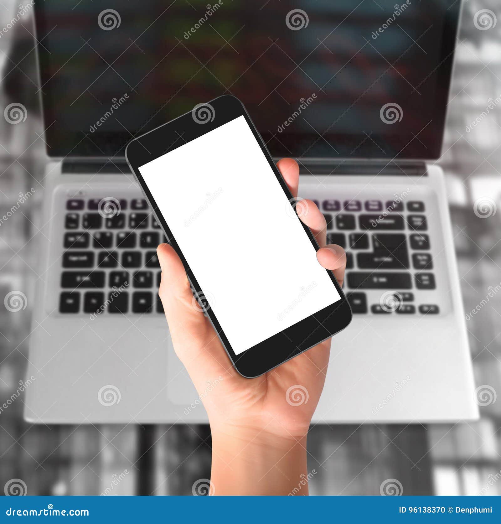 Touch Screen Smartphone in Der Hand Stockfoto - Bild von getrennt ...