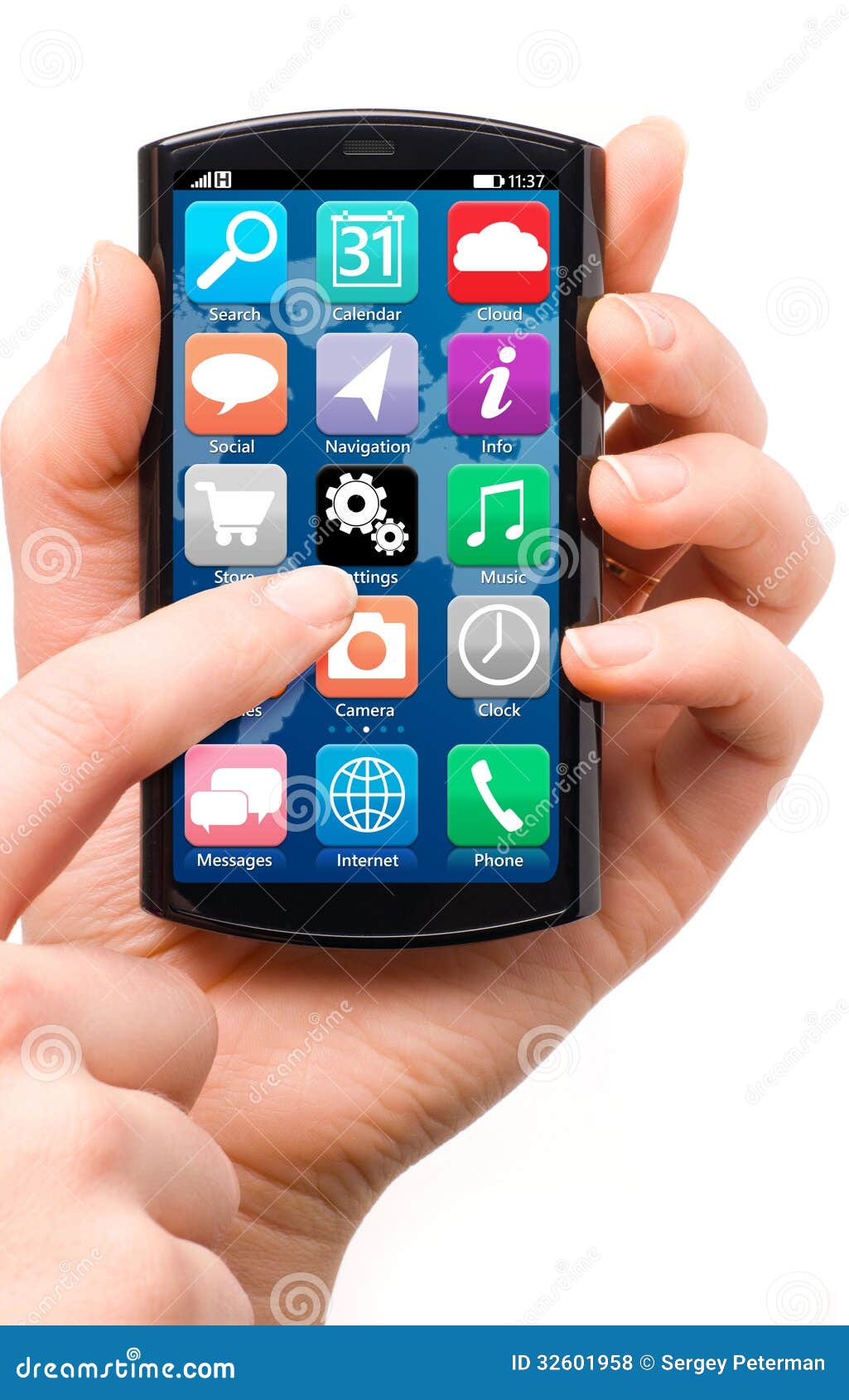 Touch screen smartphone stock photo. Image of multimedia - 32601958