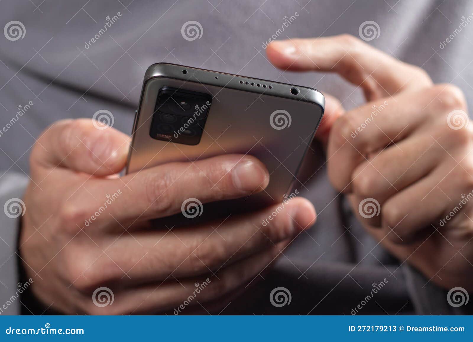 Touch Screen Smartphone, in Hand. Man Using Smartphone Stock Image ...