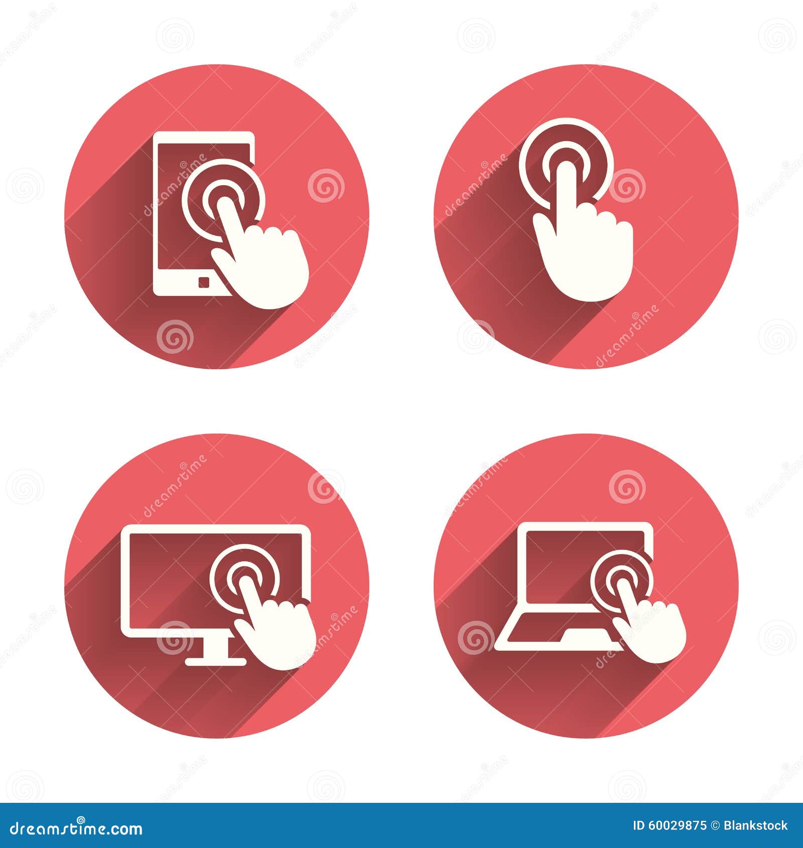 Touch Screen Smartphone. Hand Pointer Symbols Stock Vector ...