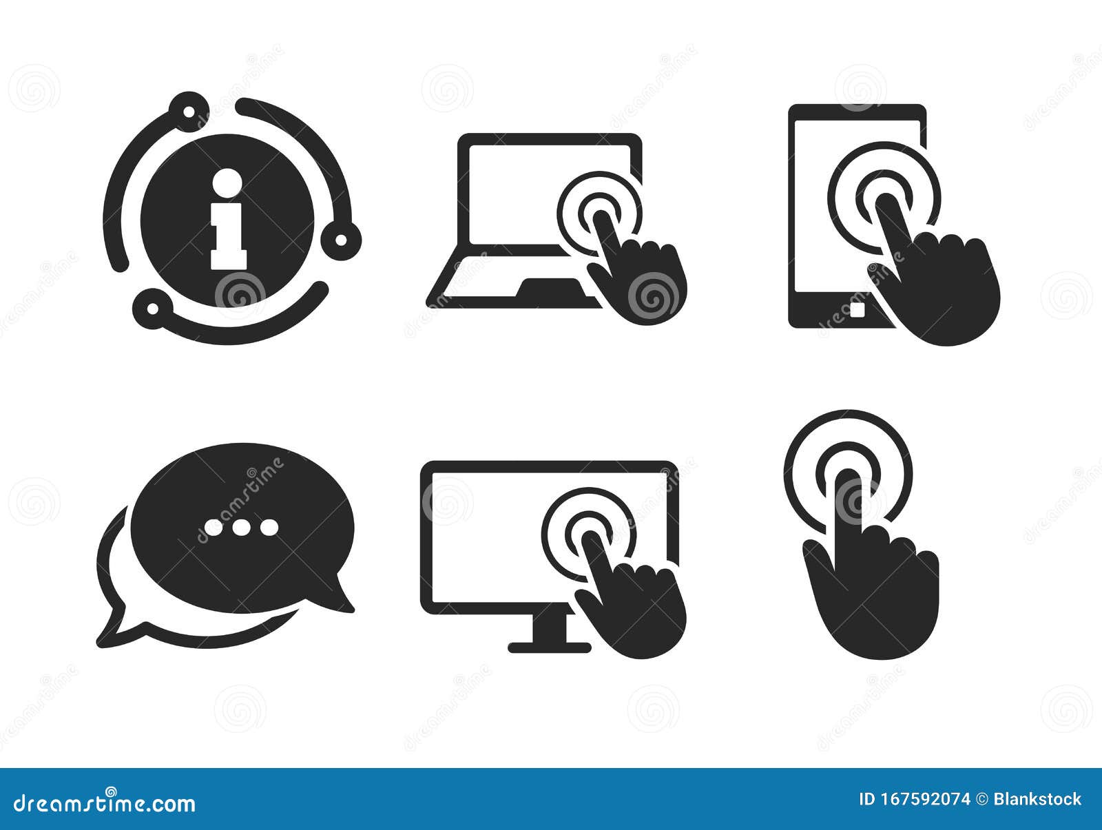 Touch Screen Smartphone. Hand Pointer Symbols. Vector Stock Vector ...