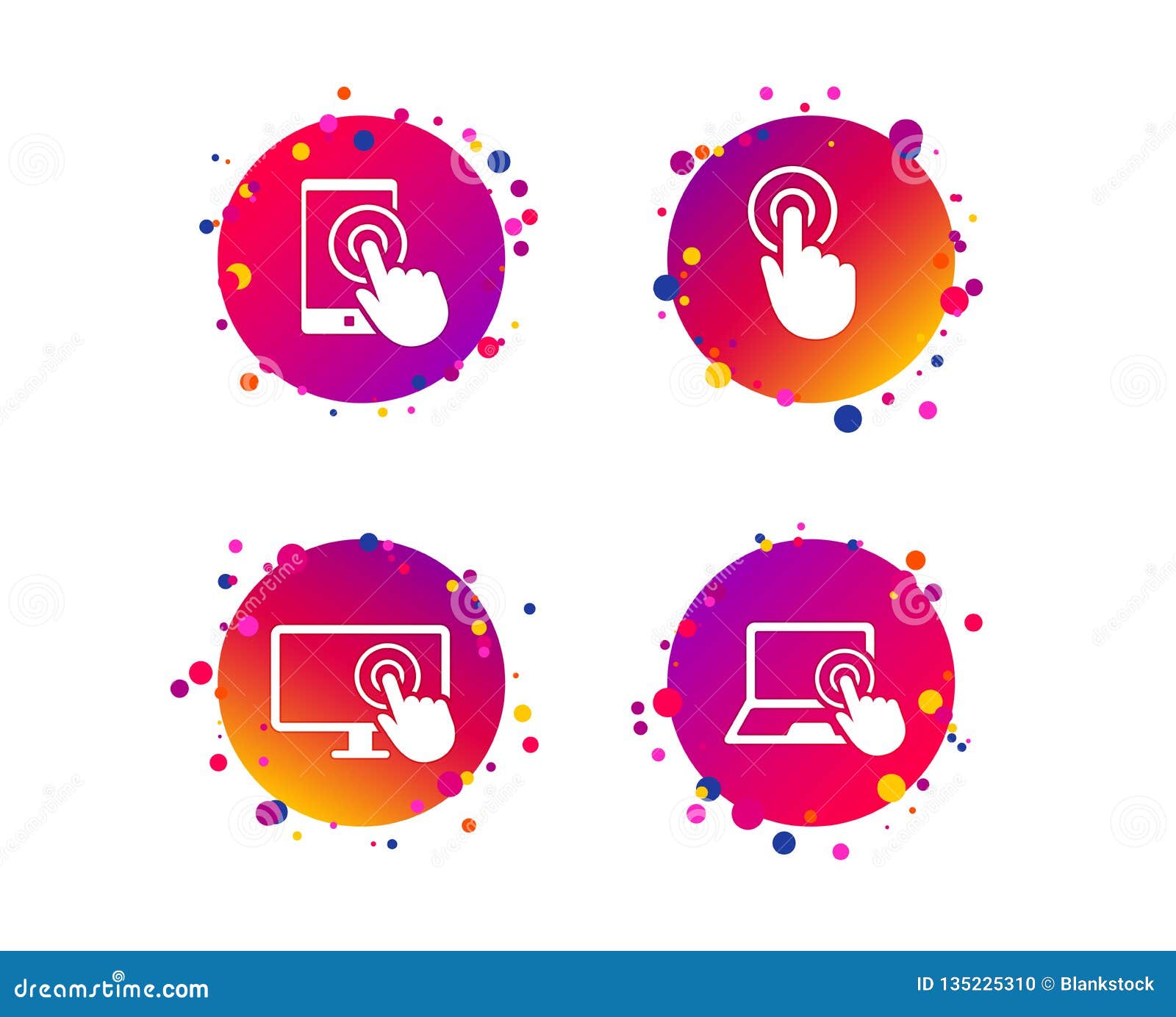 Touch Screen Smartphone. Hand Pointer Symbols. Vector Stock Vector ...