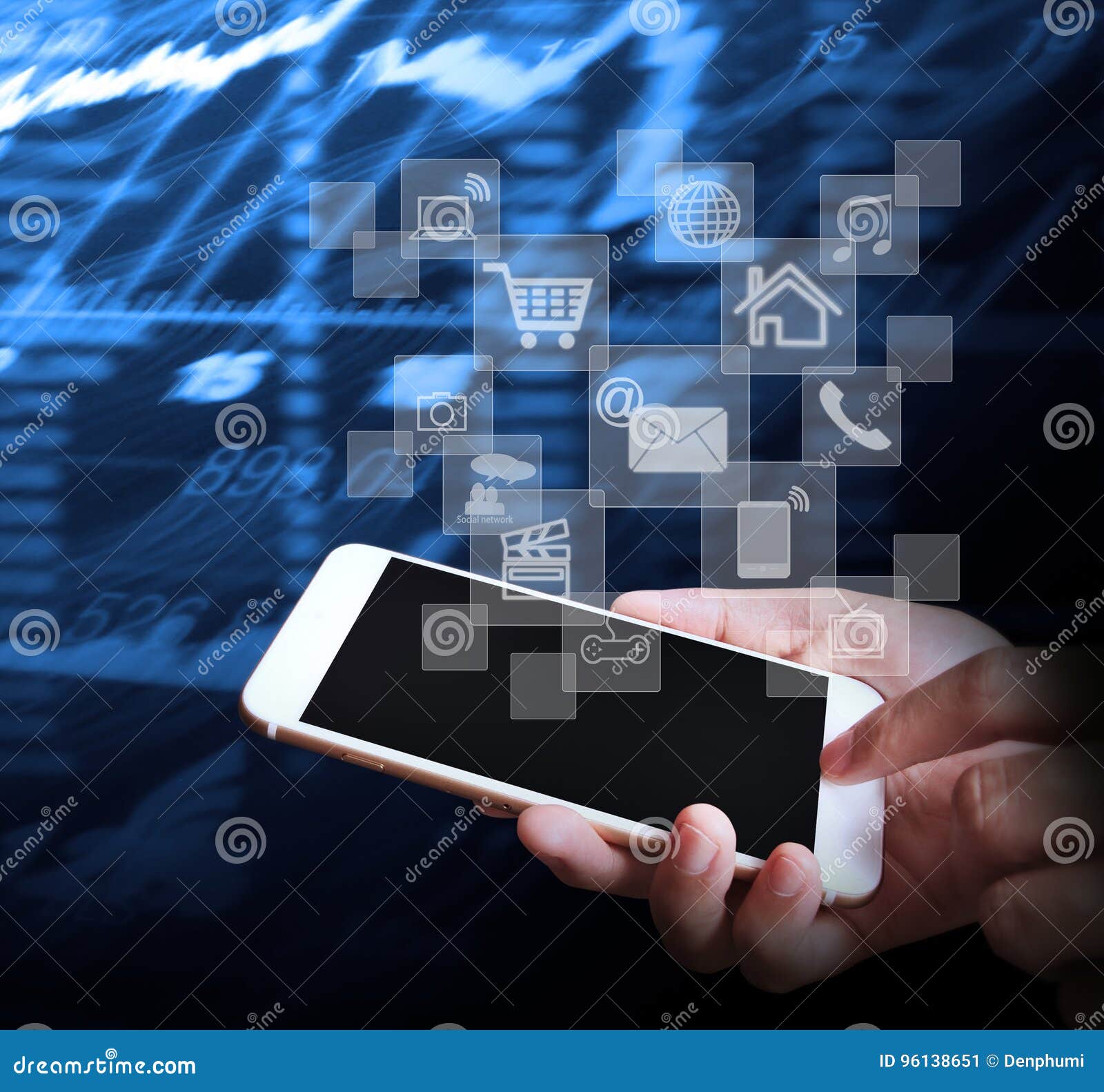 Touch Screen Smartphone in Hand Stock Image - Image of iphone, screen ...