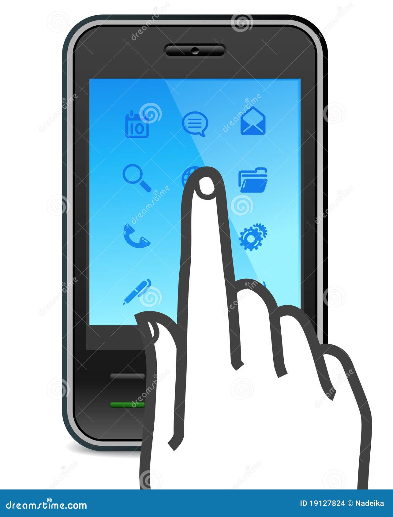 Touch Screen Smartphone Icon Stock Vector - Illustration of digital ...