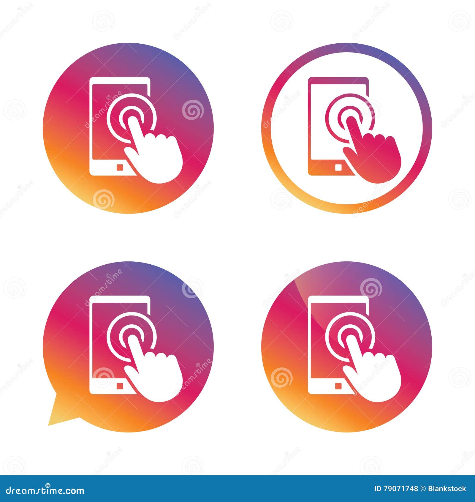 Touch Screen Smartphone Sign Icon. Hand Pointer. Stock Vector ...