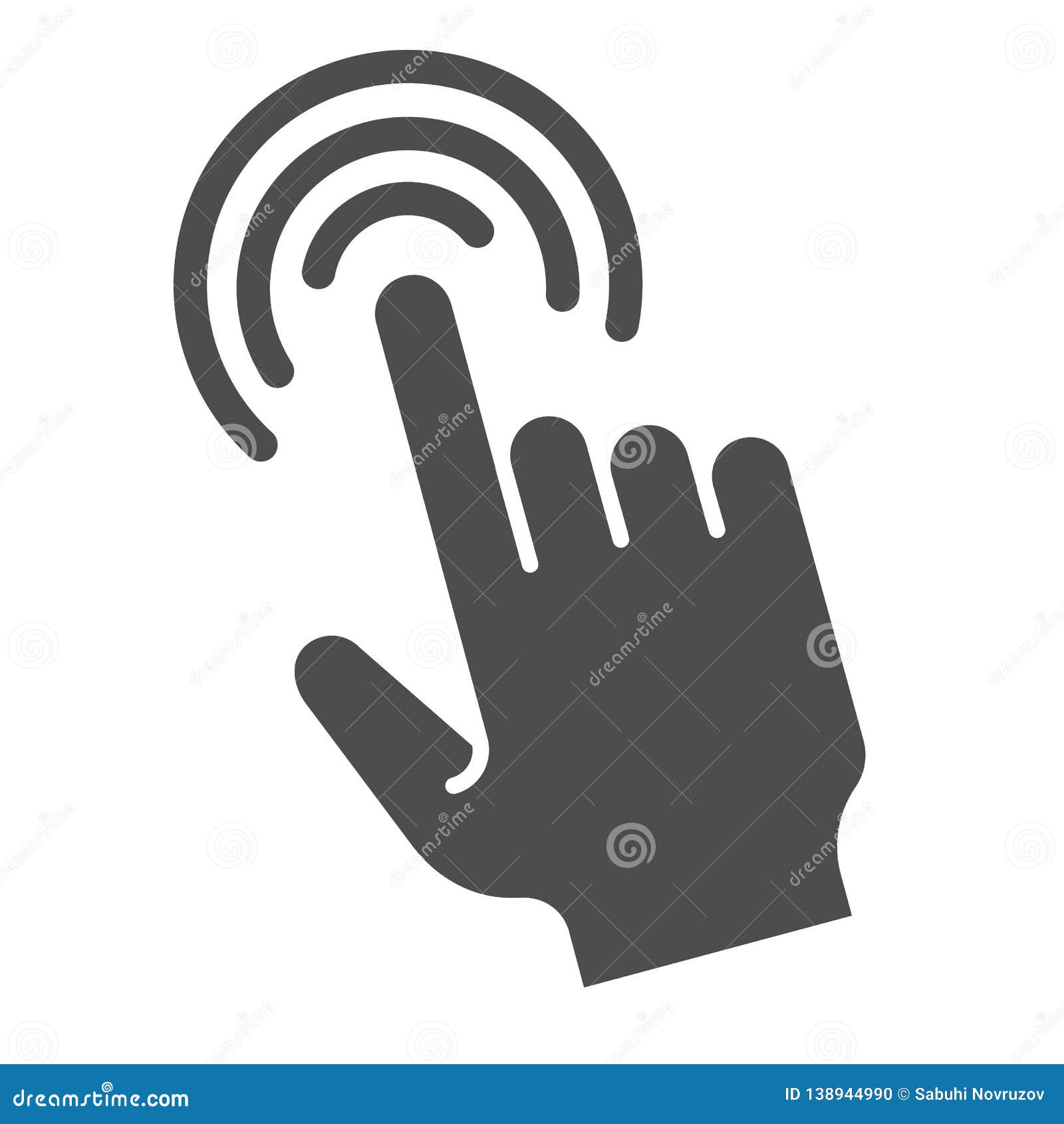 Touch Screen Solid Icon. Tap Vector Illustration Isolated on White ...