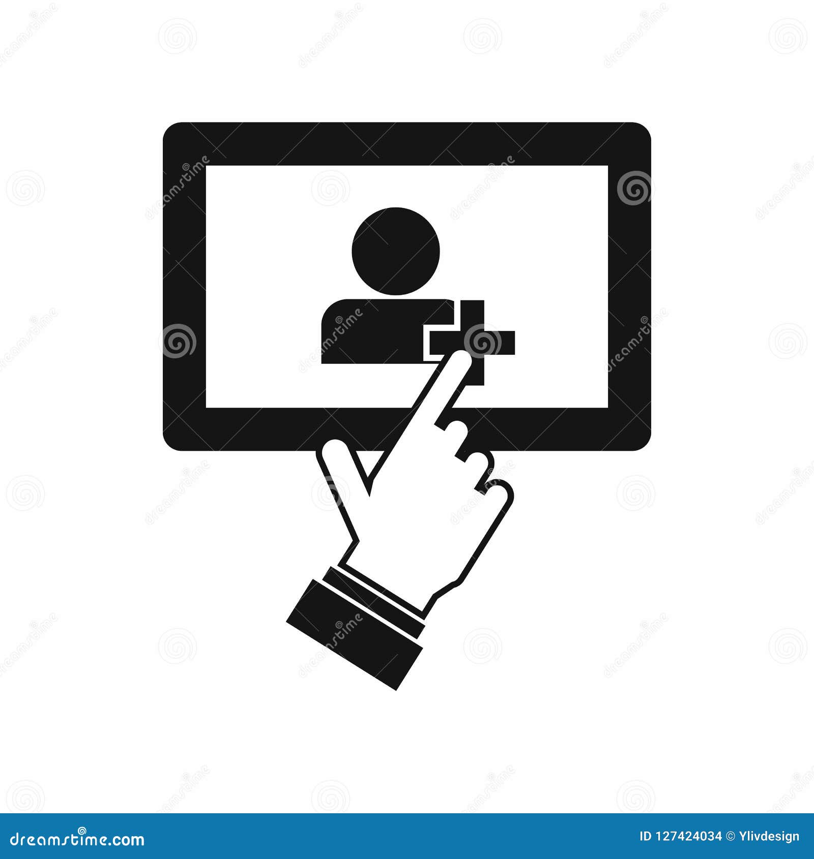 Touch Screen Tablet Click Icon, Simple Style Stock Illustration ...