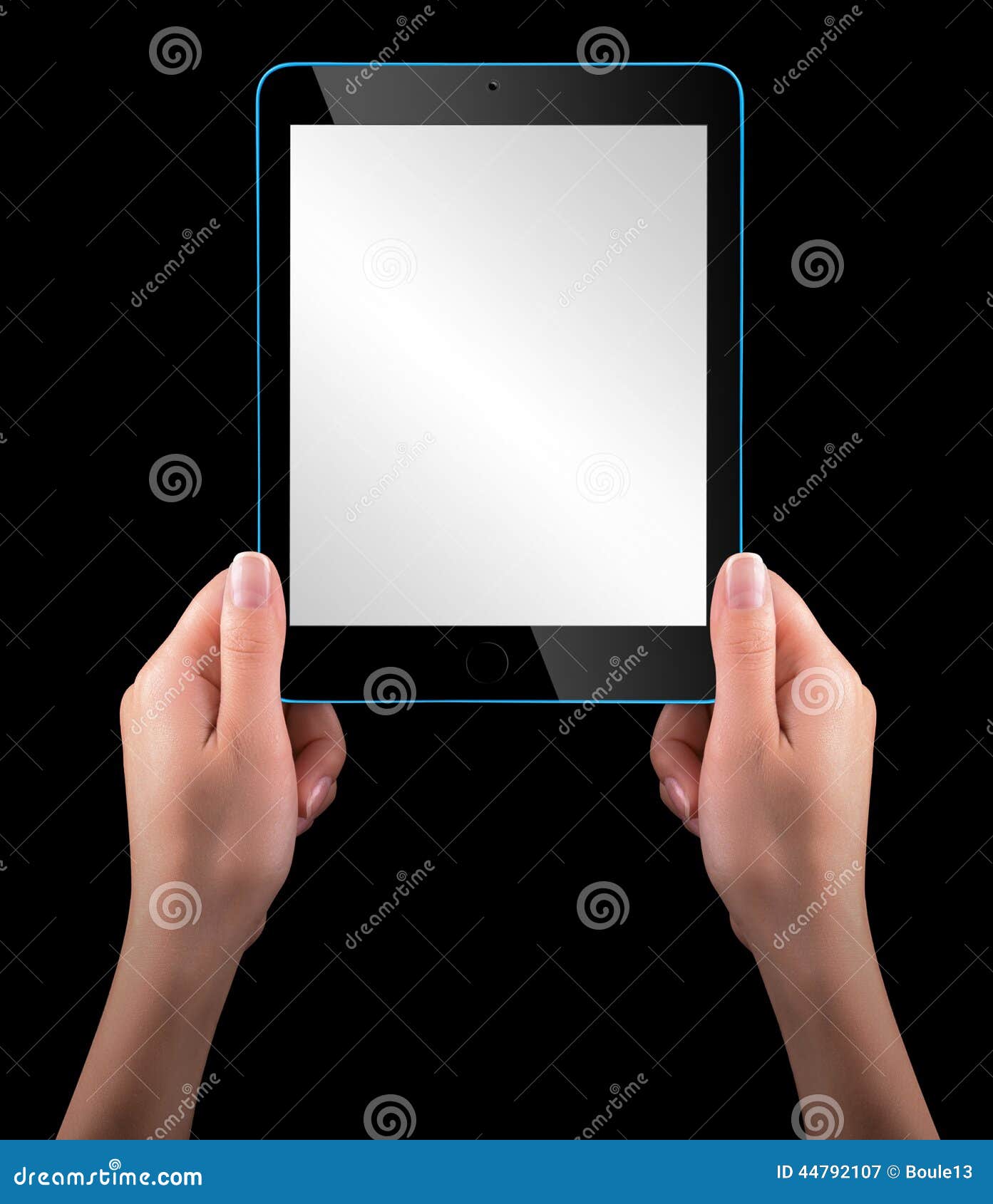 Touch Screen Tablet Computer with Hand Stock Image - Image of ...