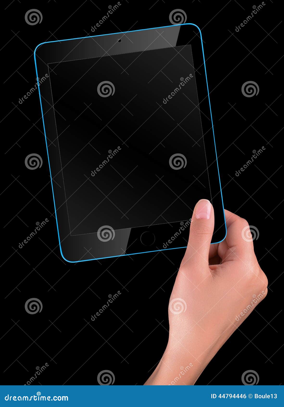 Touch Screen Tablet Computer with Hand Stock Photo - Image of ...