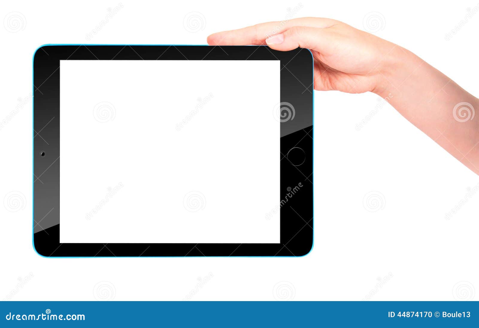 Touch Screen Tablet Computer with Hand Stock Photo - Image of mobile ...