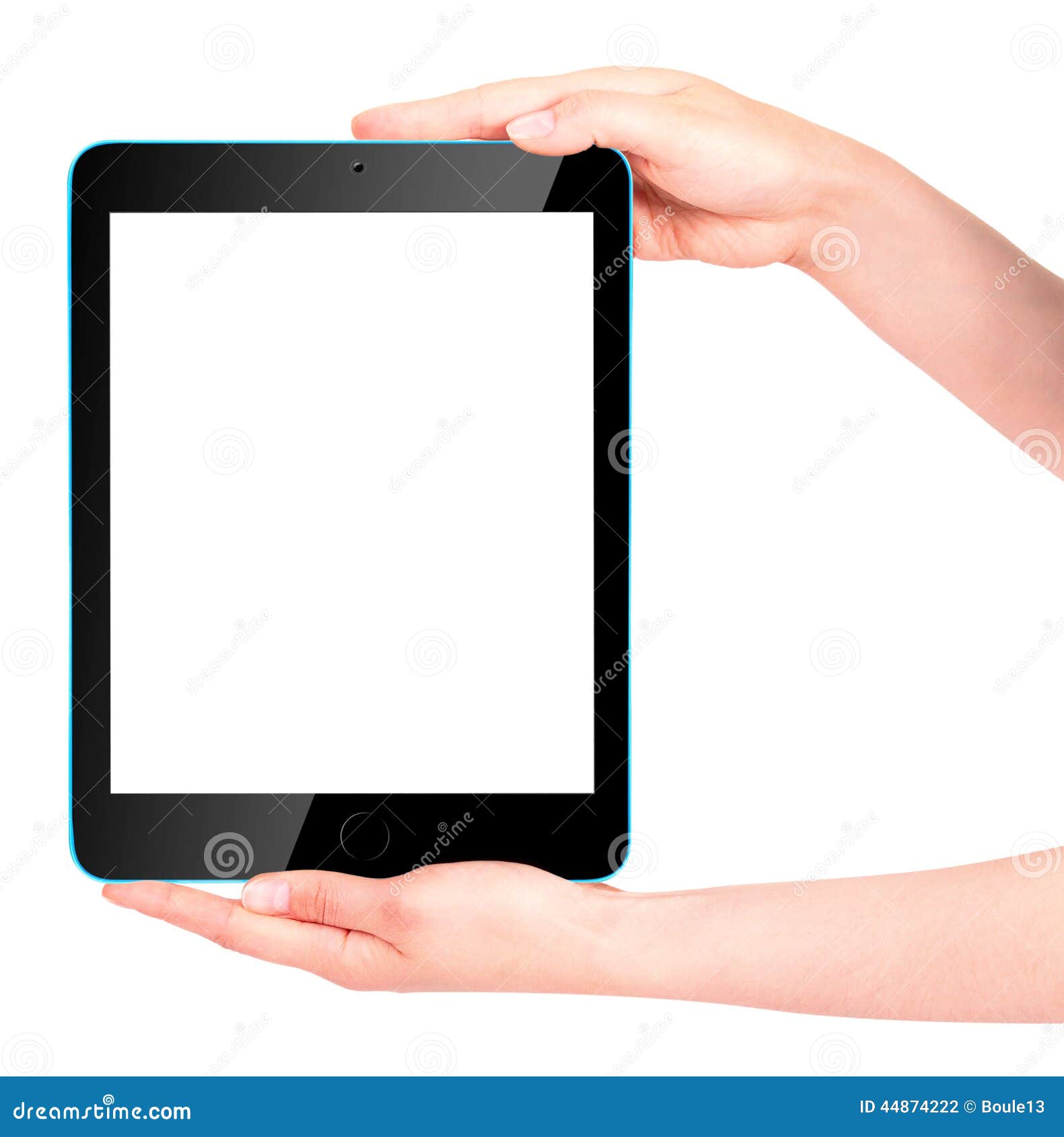 Touch Screen Tablet Computer with Hand Stock Photo - Image of ...