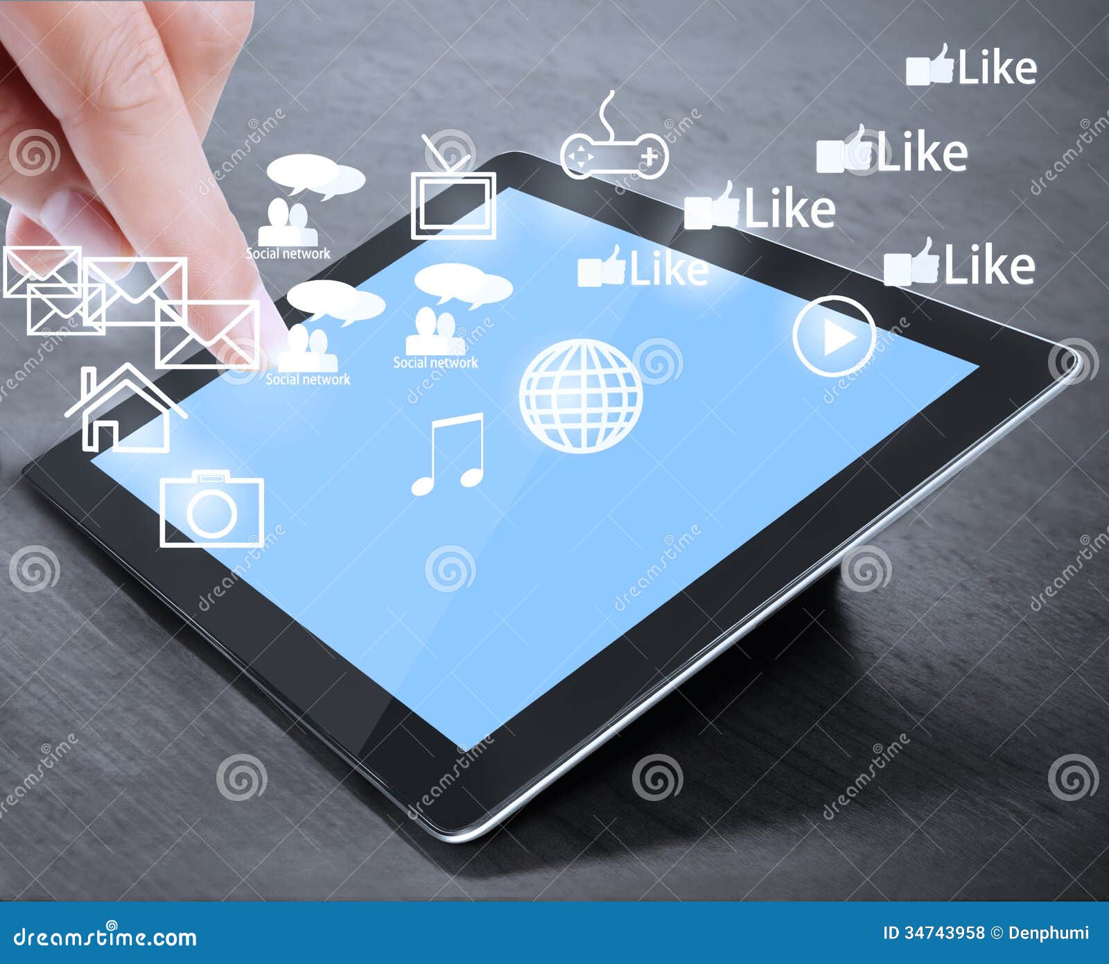 Touch screen tablet editorial stock photo. Illustration of screen ...