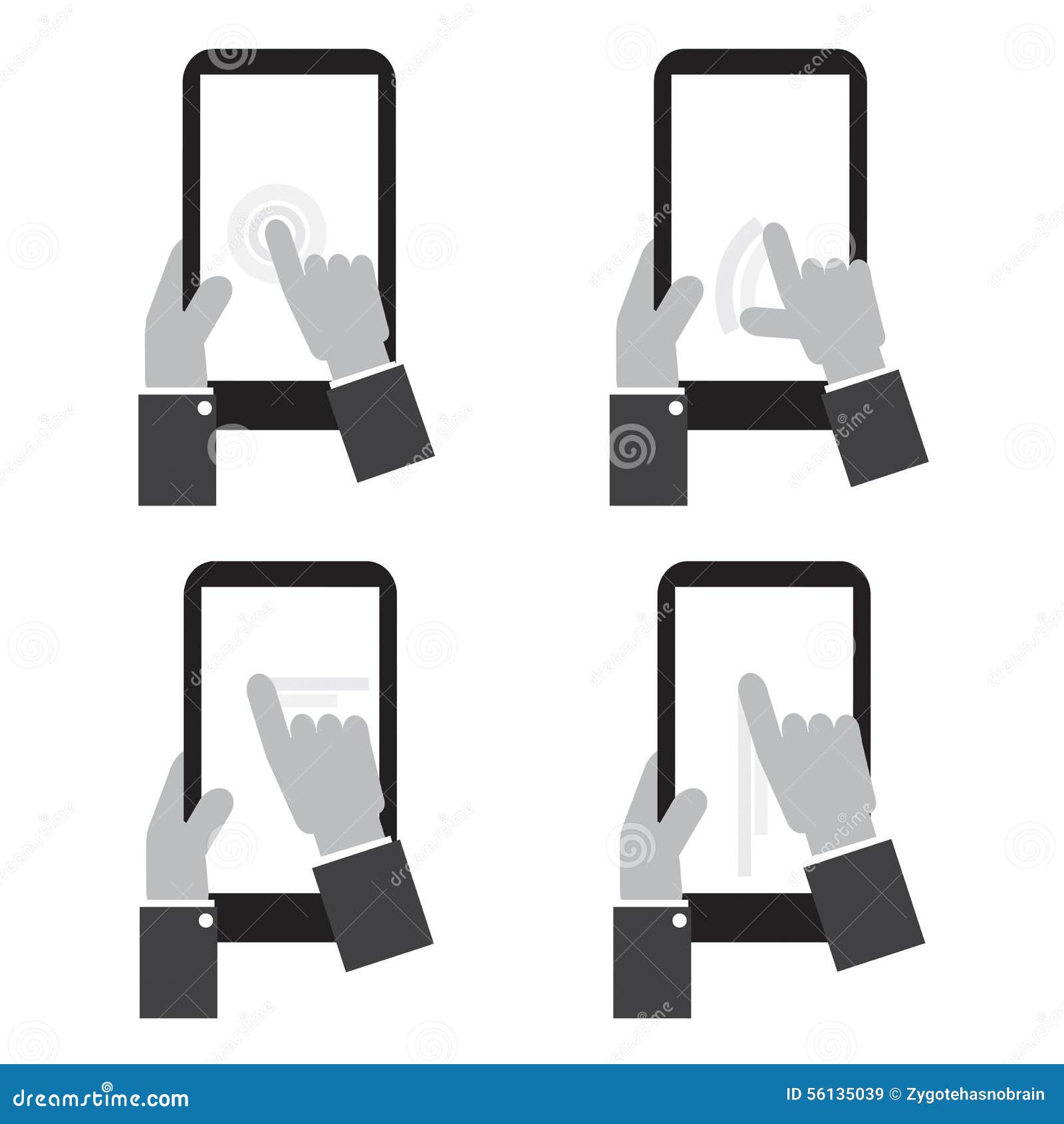 Touch Screen on Tablet. stock vector. Illustration of gadget - 56135039