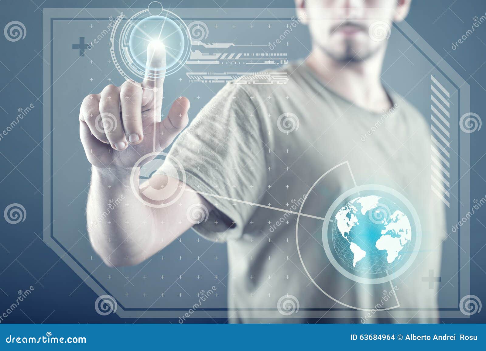 Touch screen technology stock photo. Image of globe, choice - 63684964