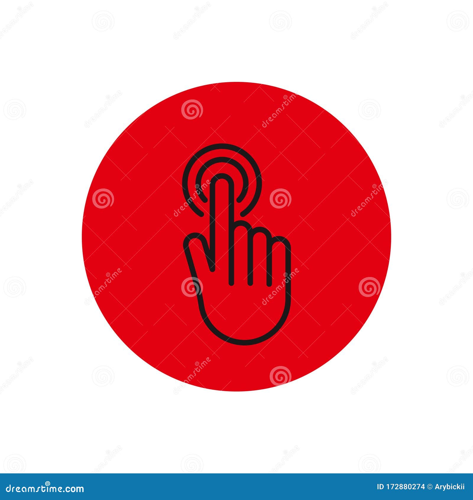 Touch Screen or Touchscreen Finger Hand Press or Push Vector Icon Stock ...