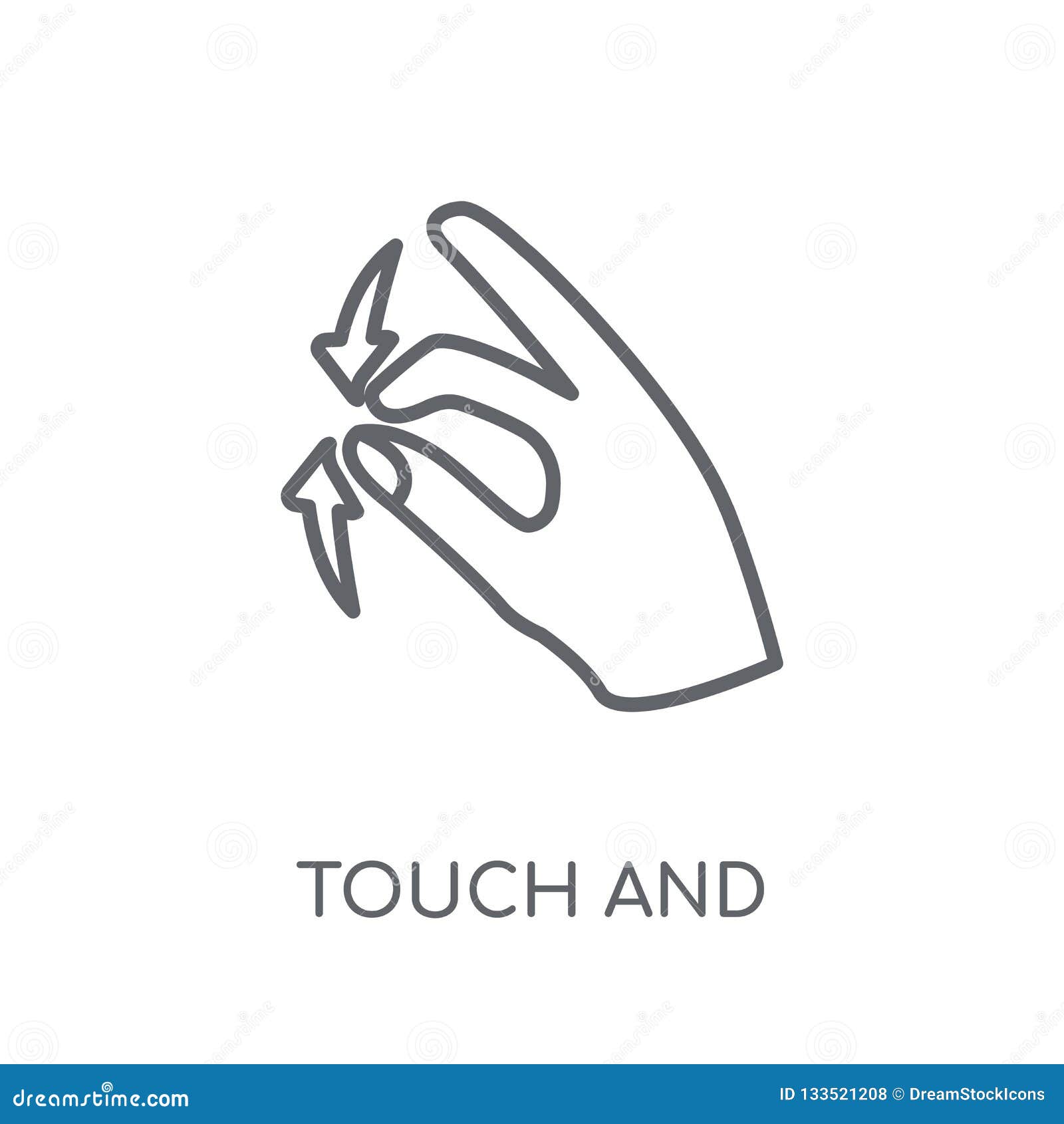 Touch and Scroll Gesture Linear Icon. Modern Outline Touch and S Stock ...