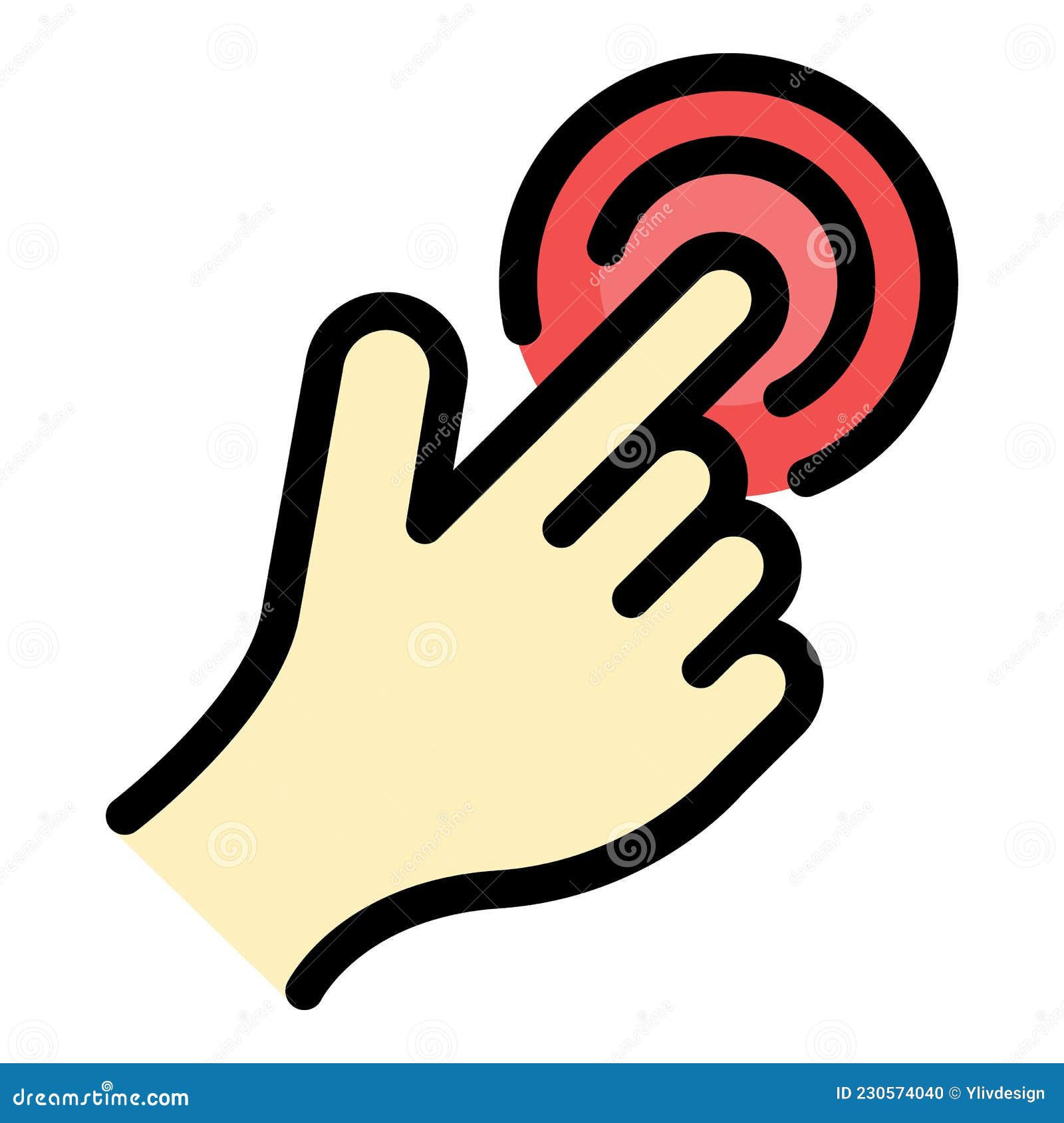 Touch Sense Icon Color Outline Vector Stock Illustration - Illustration ...