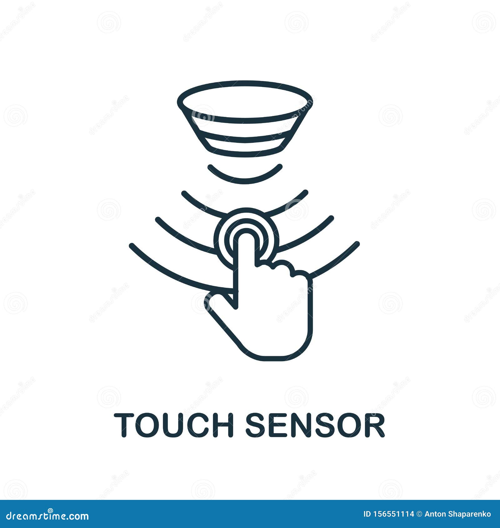 Touch Sensor Outline Icon. Thin Line Style from Sensors Icons Collection Stock Illustration ...