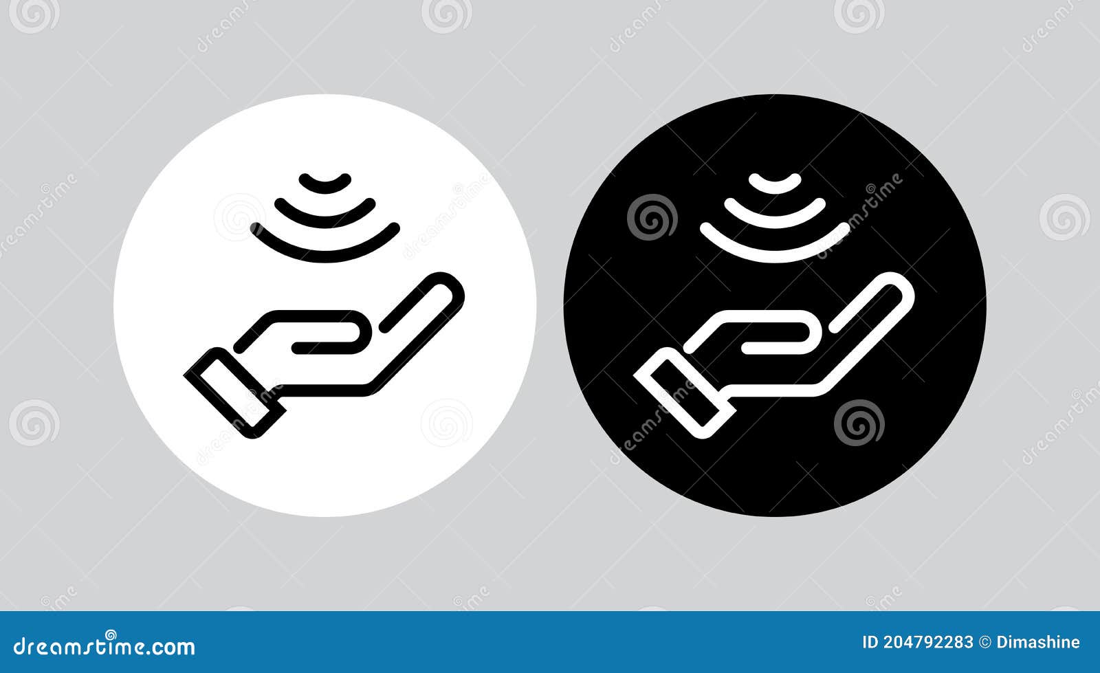 Touch Signal, Hand Sensor Control. Vector Icon Isolated. Stock ...