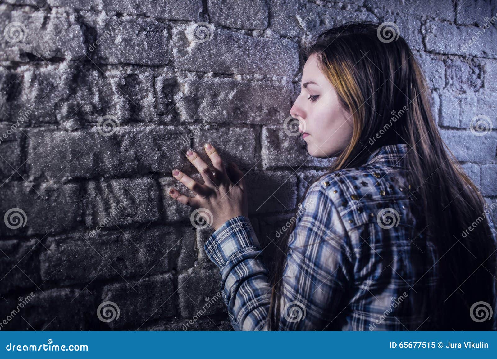 Touch to cold stock image. Image of touch, young, frosty - 65677515