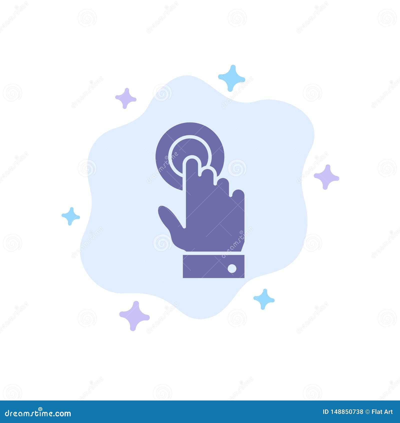 Touch, Touchscreen, Interface, Technology Blue Icon on Abstract Cloud ...